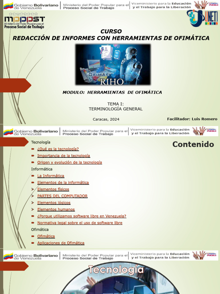 Presentacion Ofimatica Terminología General | PDF | Programa de computadora | Programación