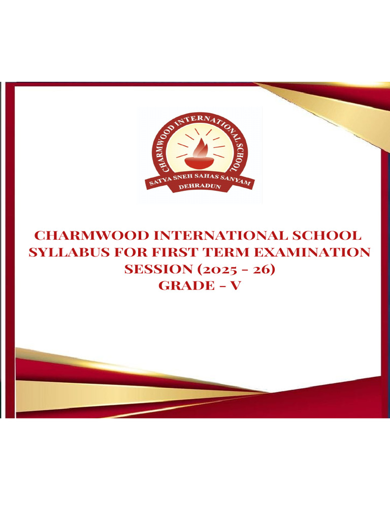 First Term Syllabus, Class 5 - 50327 - 094115 - 0000 | PDF