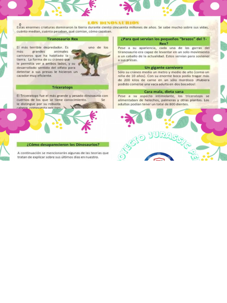 Triptico de Dinosaurio | PDF