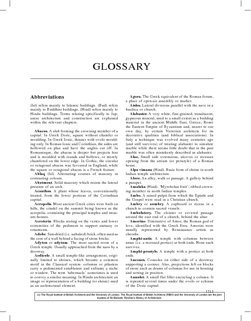 Architectural Terms Glossary | PDF