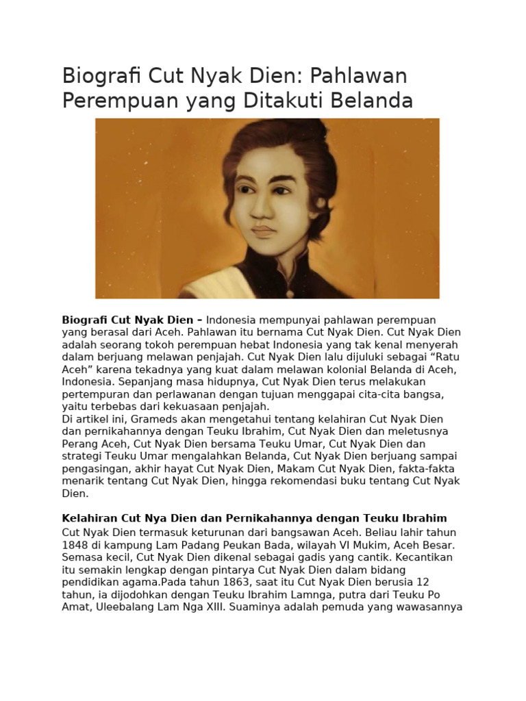 Biografi Cut Nyak Dien, Pahlawan Aceh | PDF