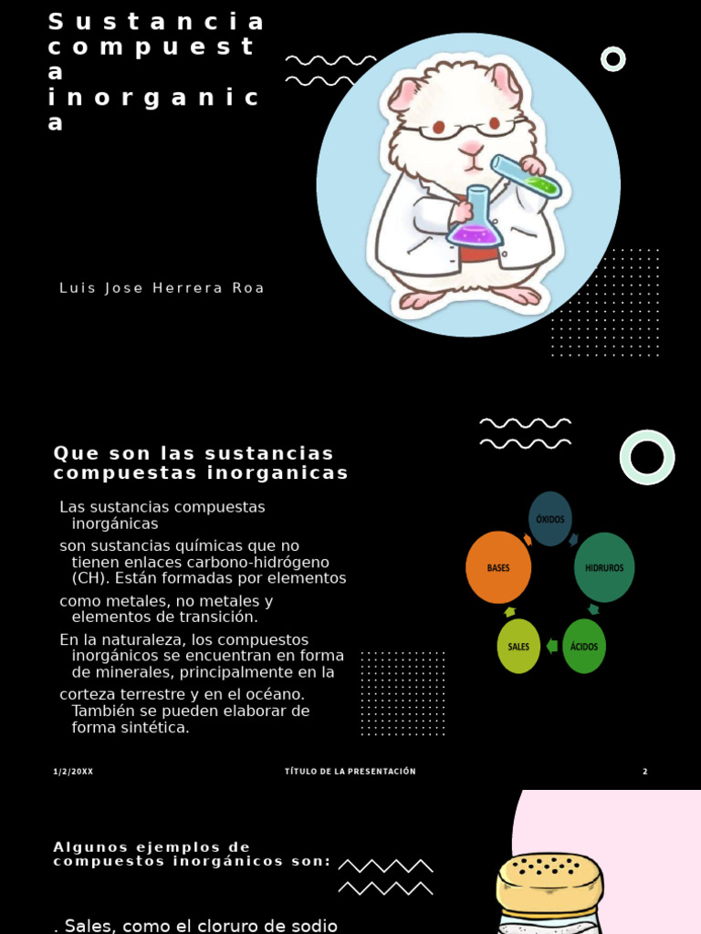 Sustancia Compuesta Inorganica | PDF | Compuesto inorgánico | Ácido