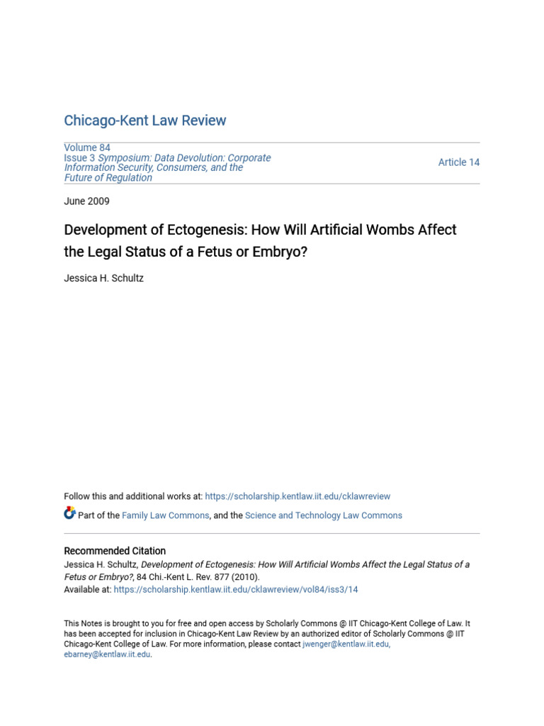 Development of Ectogenesis_ How Will Artificial Wombs Affect The | PDF ...