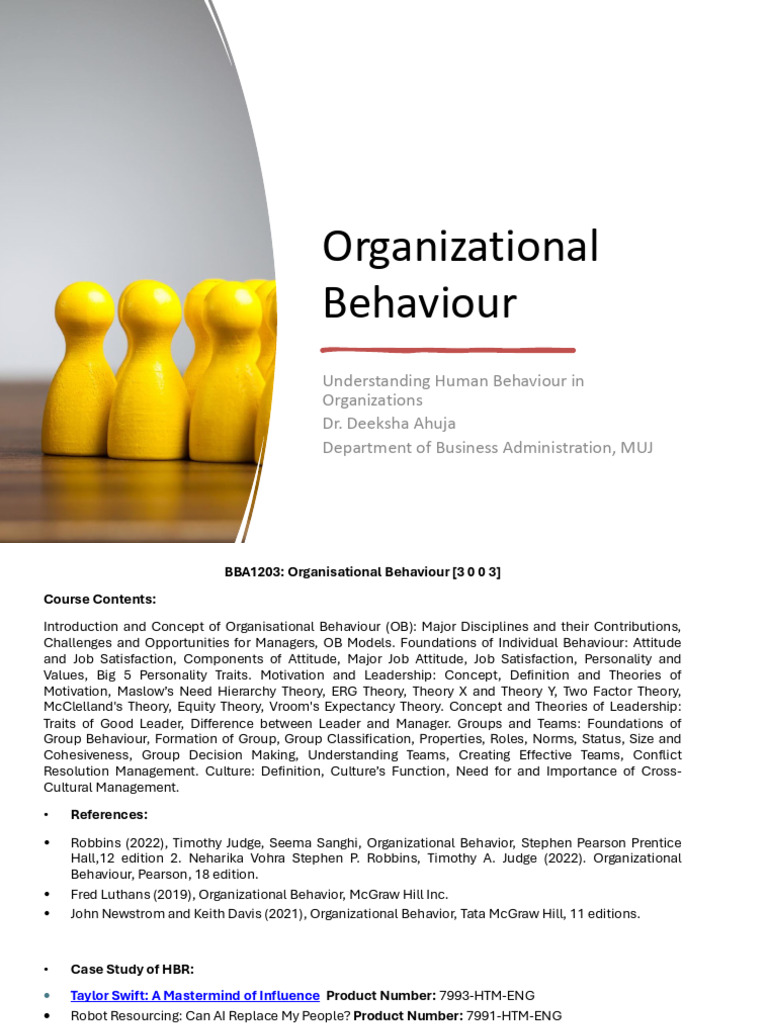 Organizational Behaviour | PDF | Leadership | Attitude (Psychology)