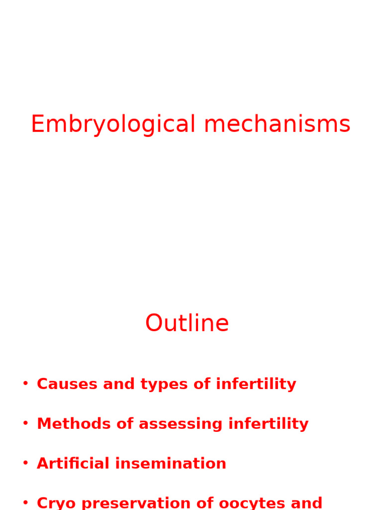 Embryological Mechanisms | PDF | Infertility | Molecular Cloning