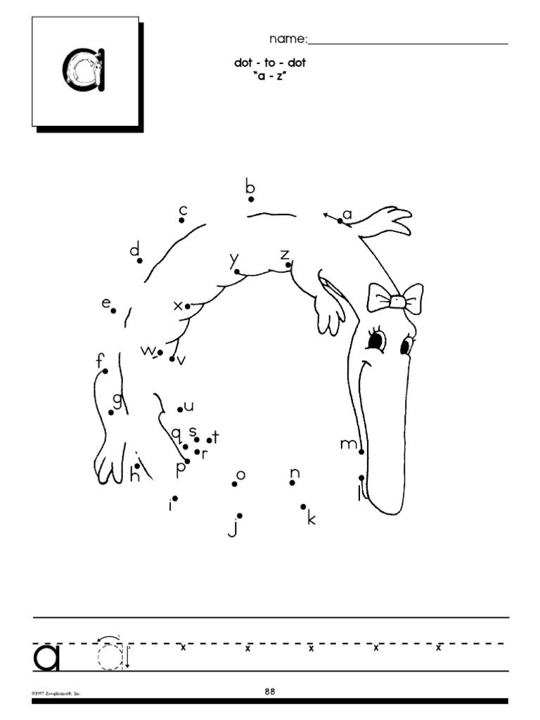 Zoo phonics a z Dot To Dot Worksheets หน้า 2 | PDF