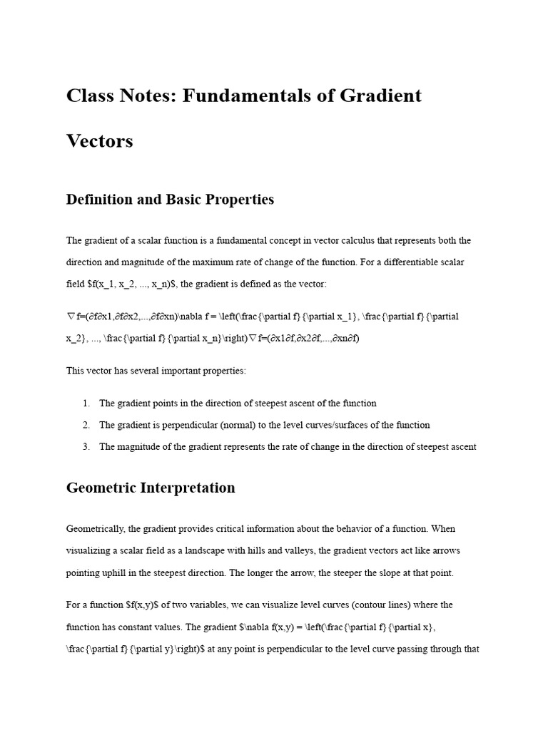Understanding Gradient Vectors in Calculus | PDF | Gradient | Derivative