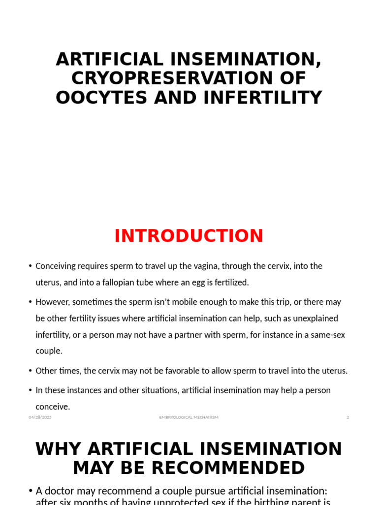 Artificial Insemination | PDF | Infertility | Sex