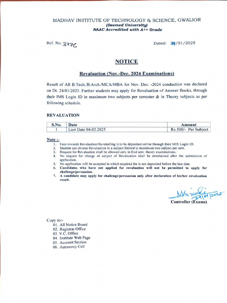 Revaluation Nov Dec 2024 | PDF