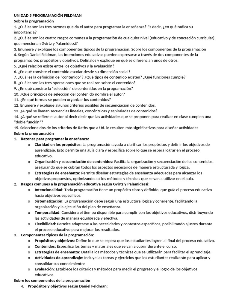 Resumen Programación - Feldman | PDF | Evaluación | Enseñando