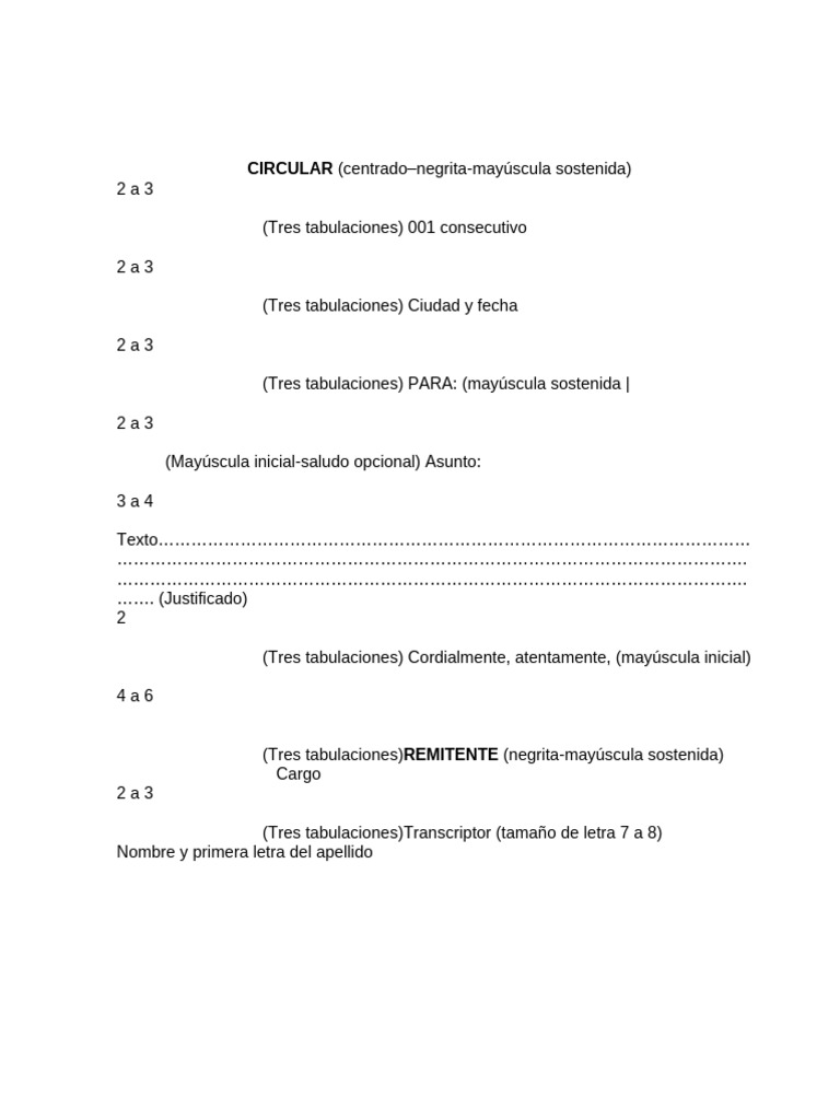 Formato de Circular Oficial | PDF
