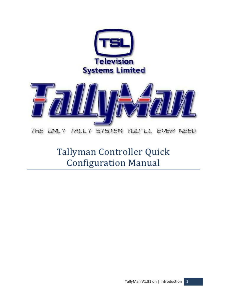 TallyMan V1.81 Quick Setup Guide | PDF | Power Supply | Fuse (Electrical)