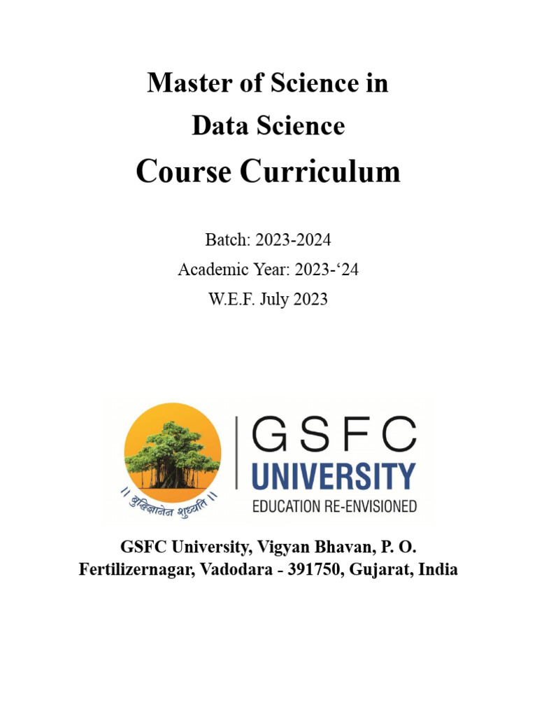 2023-24 MSc DS FY Curriculum | PDF | C++ | Class (Computer Programming)