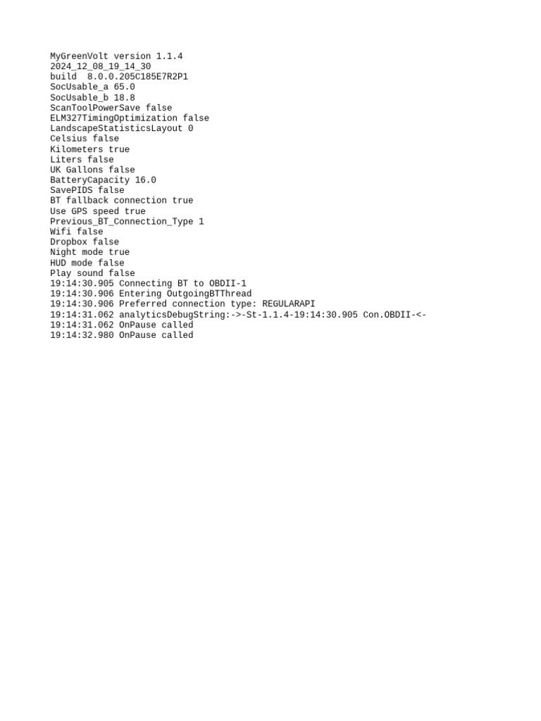 OBD Log Analysis for Bosch 1050 | PDF