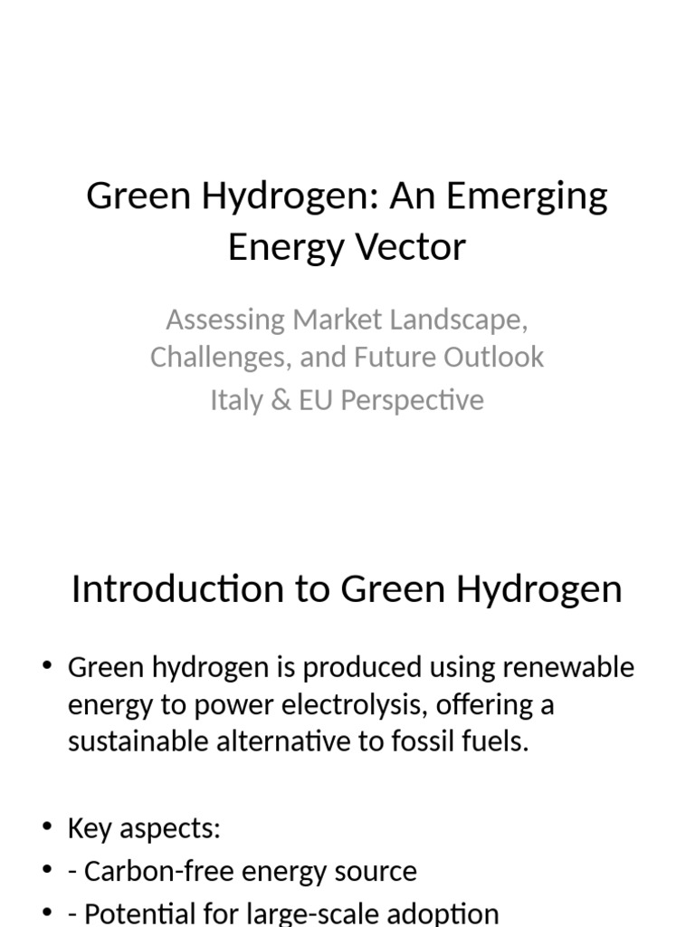 Green Hydrogen Presentation | PDF | Renewable Energy | Energy Storage