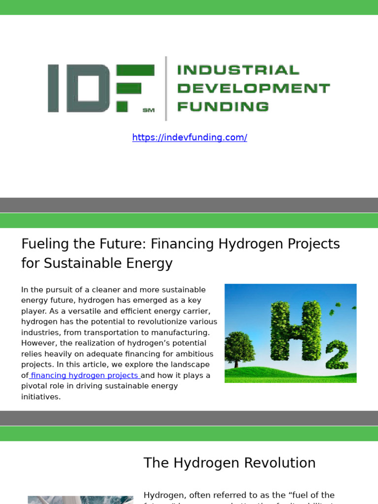Fueling The Future Financing Hydrogen Projects For Sustainable Energy ...