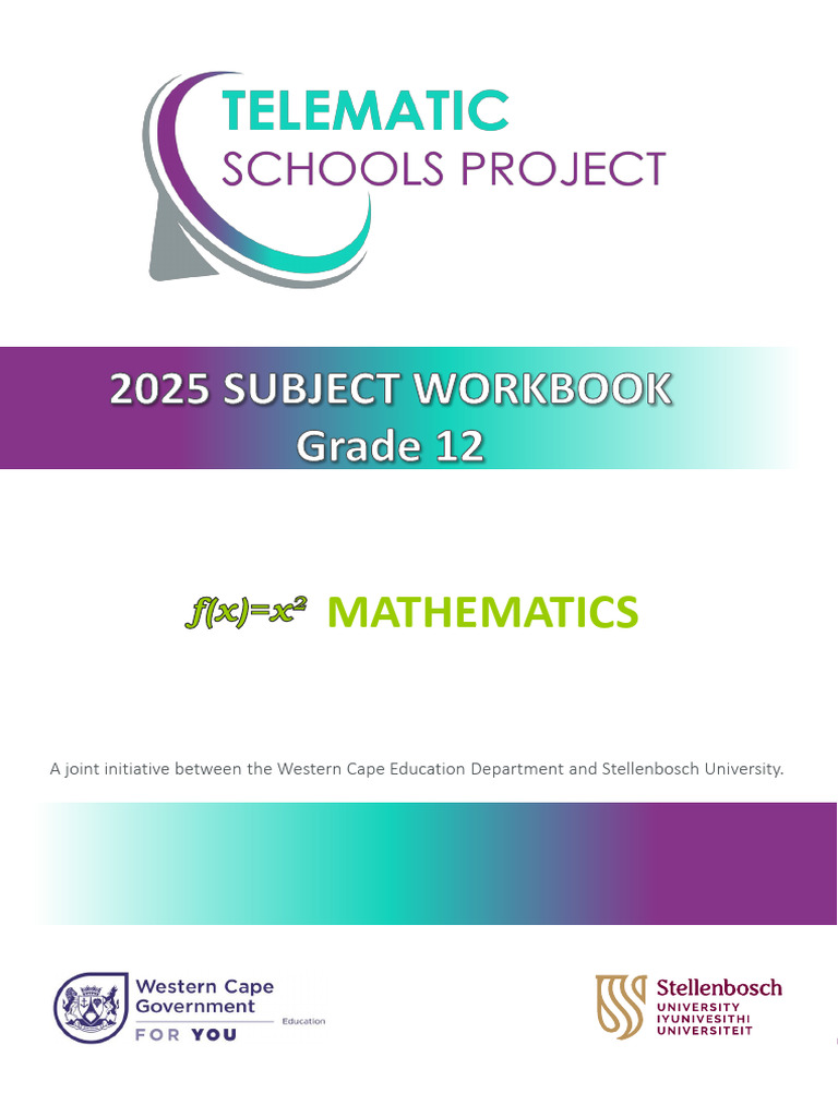 Grade 12 Mathematics Telematics Workbook | PDF | Asymptote | Cartesian ...