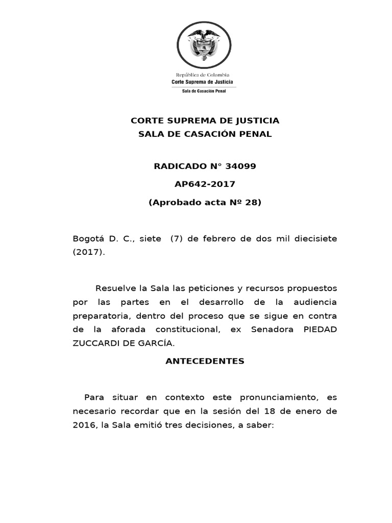 Recursos en caso Piedad Zuccardi 34099 | PDF | Ley procesal | Debido al ...