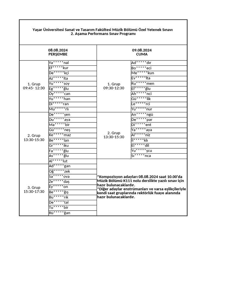 Sinav-Programi | PDF
