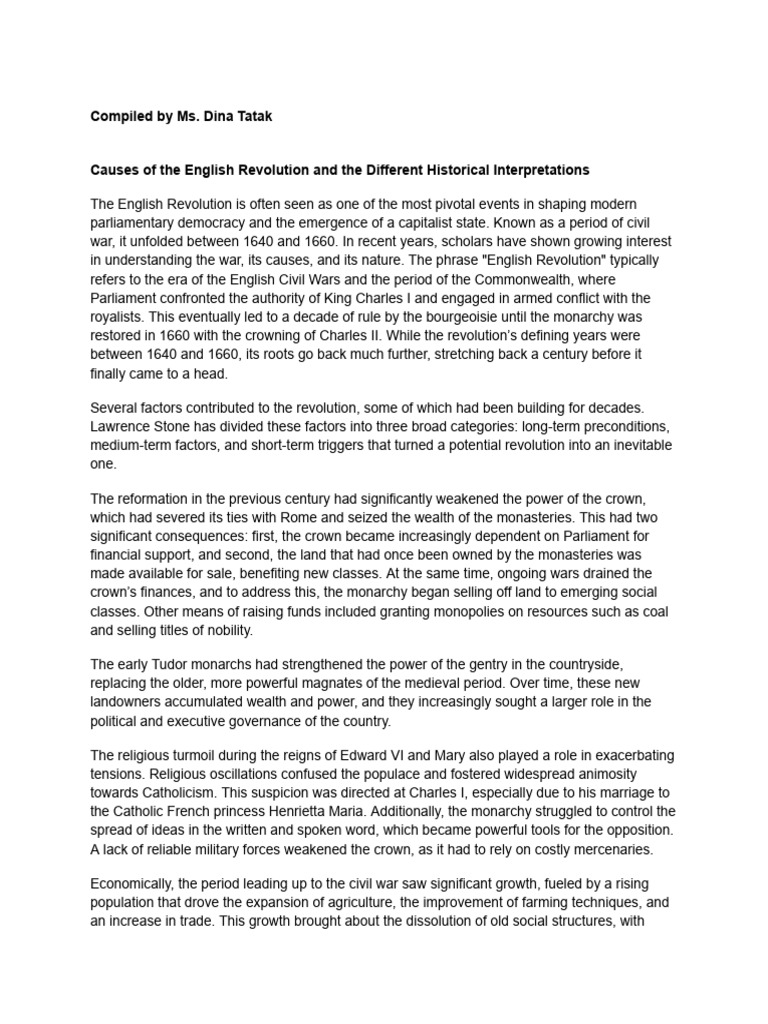 The English Civil War and Revolution 164 | PDF | English Civil War ...