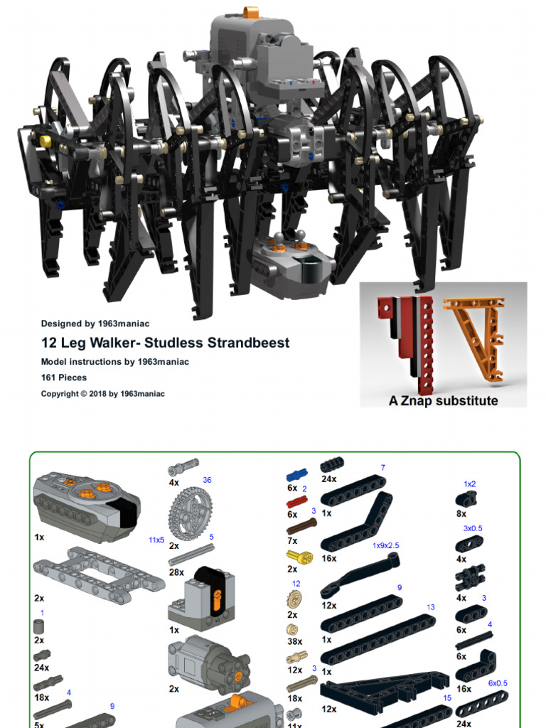 12 Leg Studless Strandbeest Walker | PDF | Lego