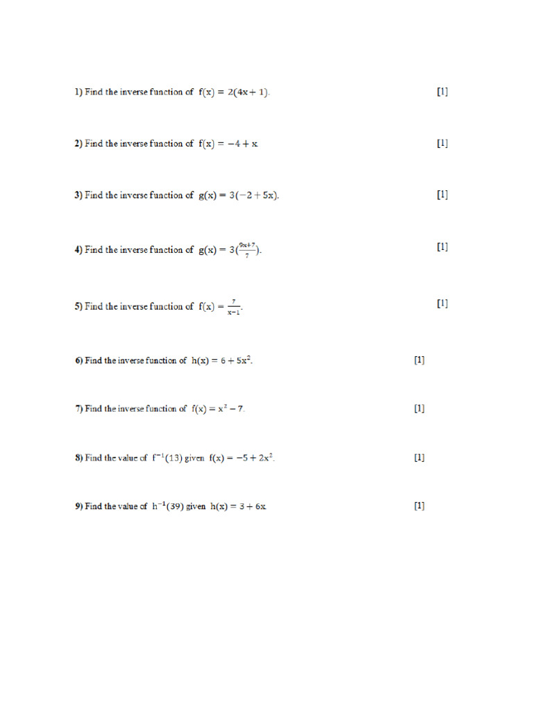 G11 Inverse Functions | PDF