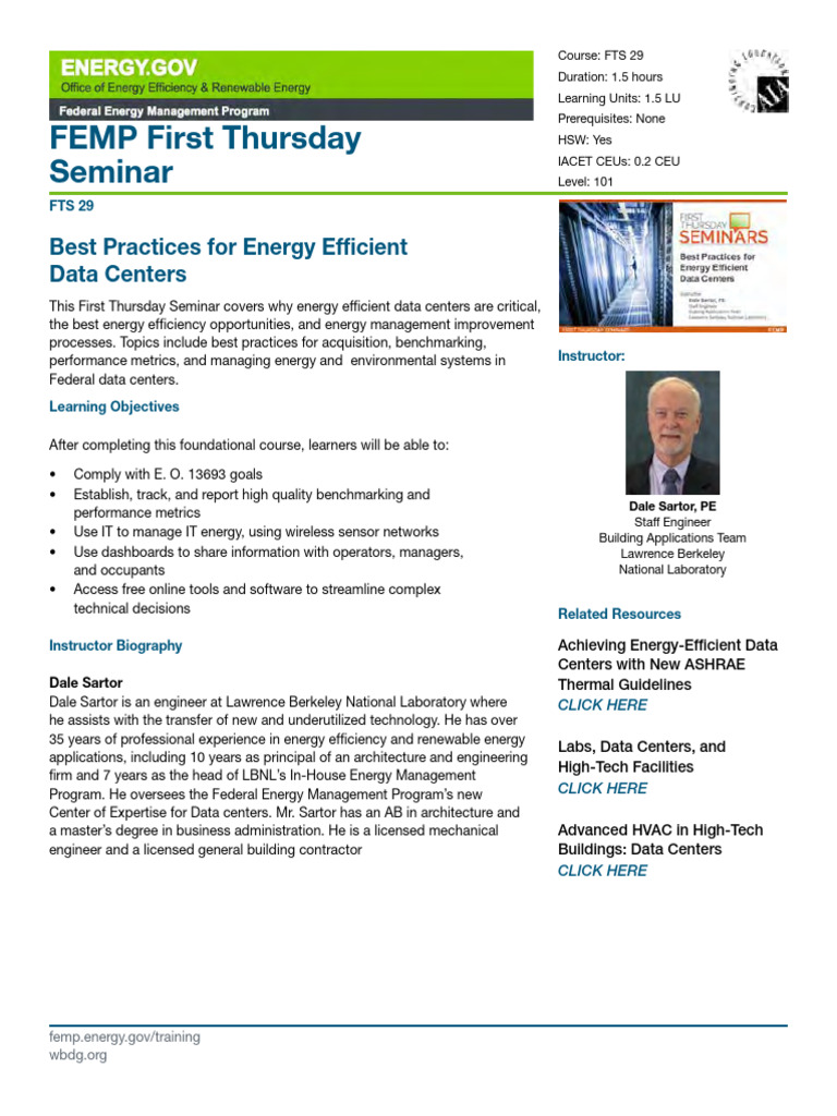 FTS29_Best Practices for Energy Efficient Data Centers | PDF | Data Center