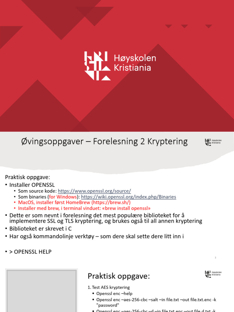 TK2100 F02 Øvingsoppgaver Praktisk | PDF