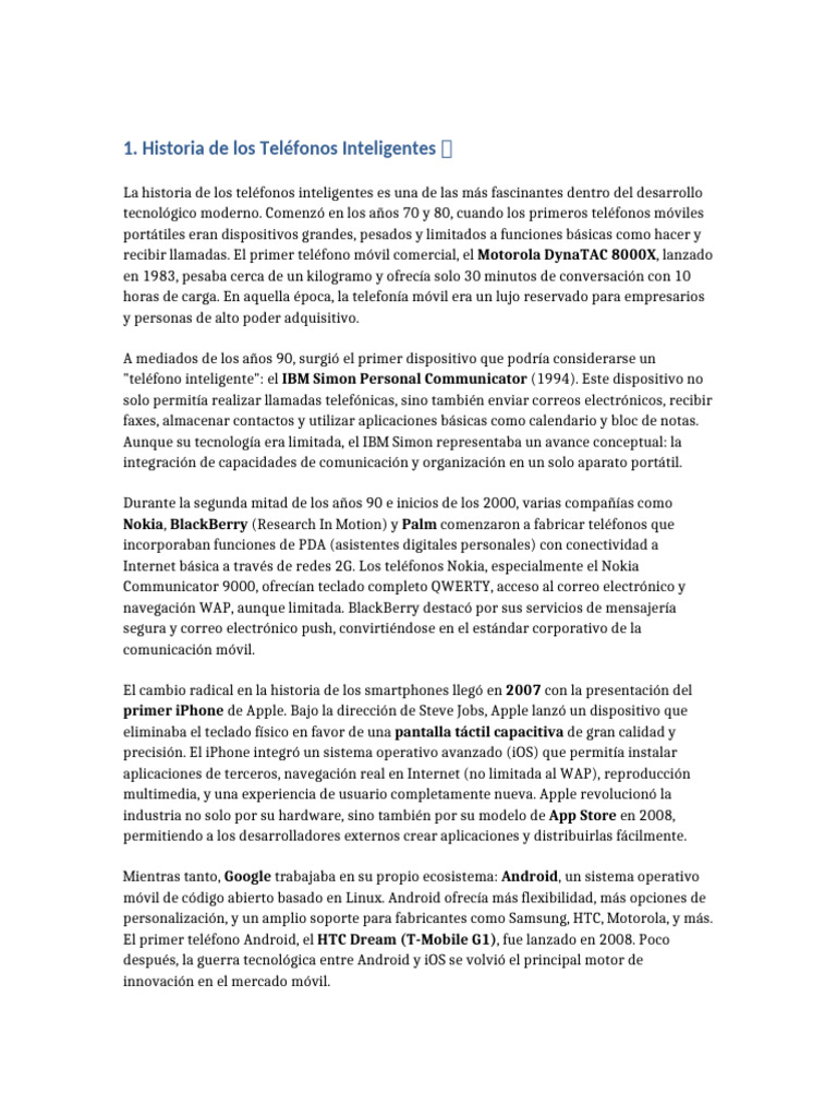 Evolución de los Teléfonos Inteligentes | PDF | Smartphone | Aplicación ...