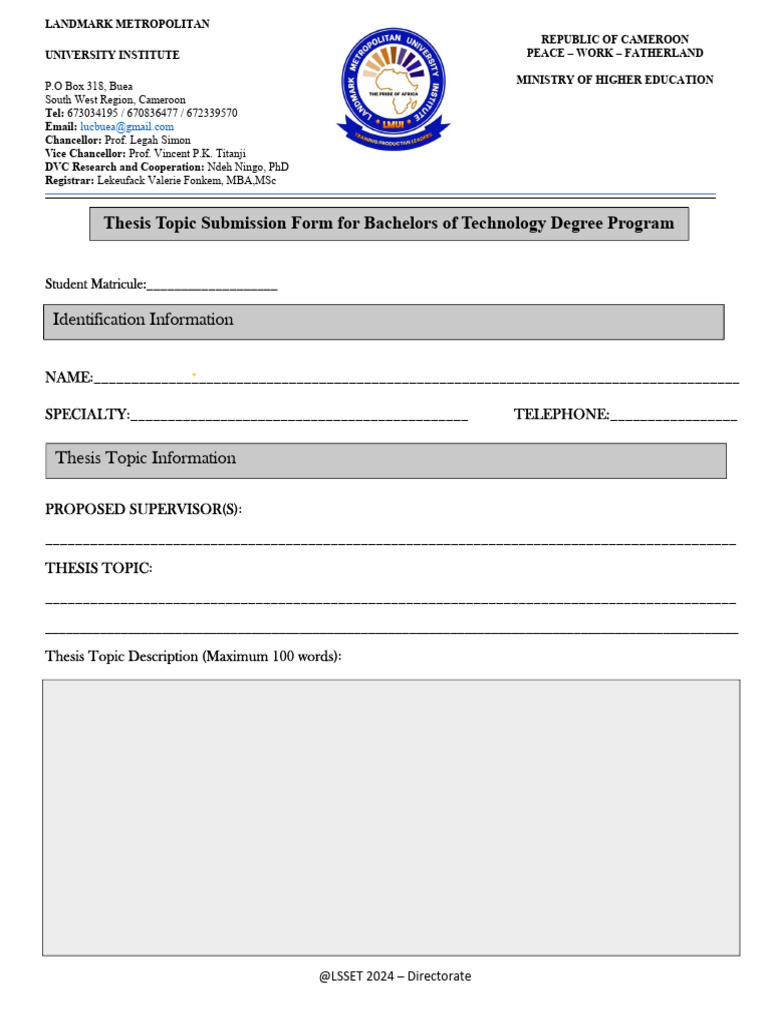 Thesis Submission Format - BTech | PDF