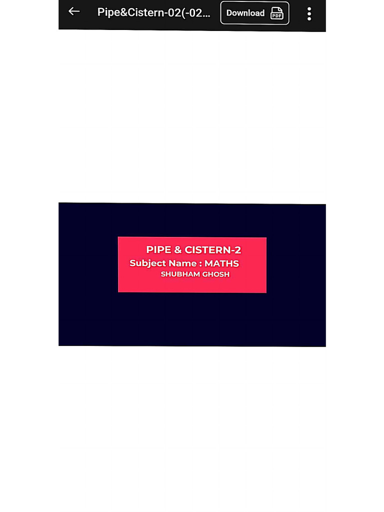 Pipe& Cistern 2 | PDF