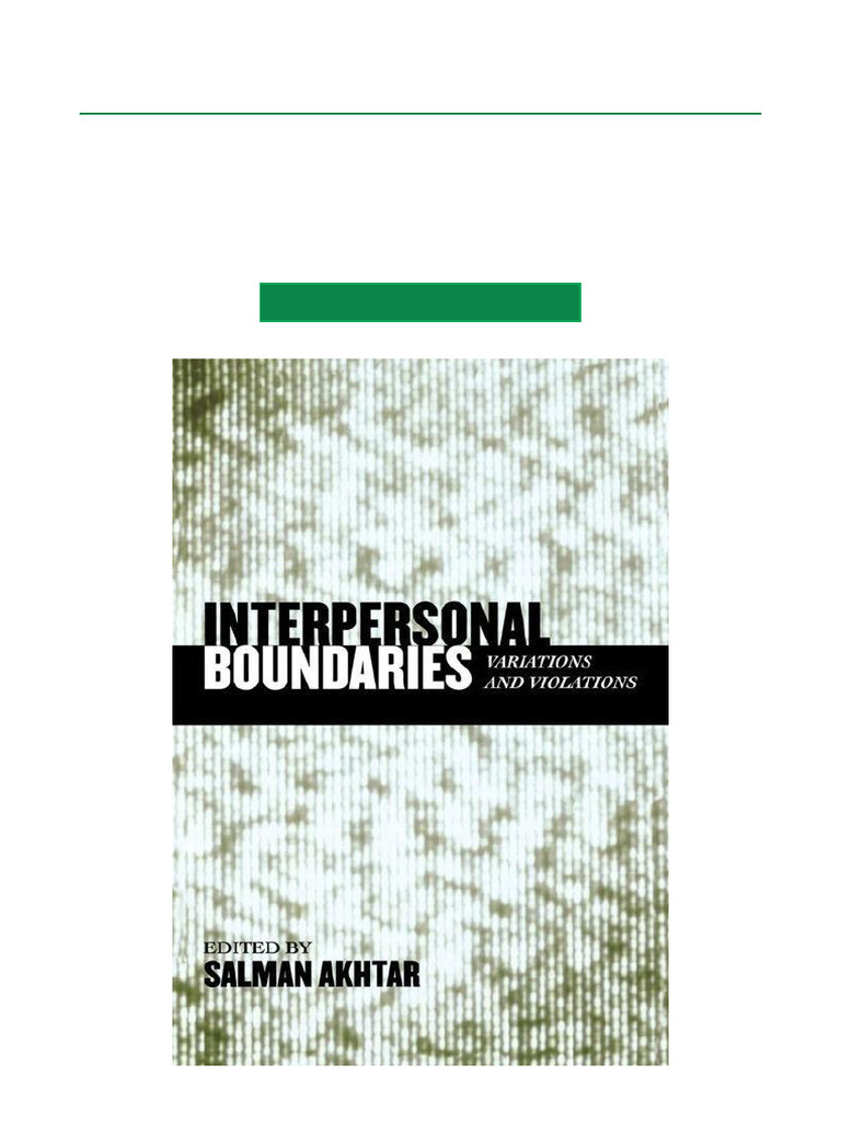 Interpersonal Boundaries Full PDF Download | PDF | Attachment Theory | Fear