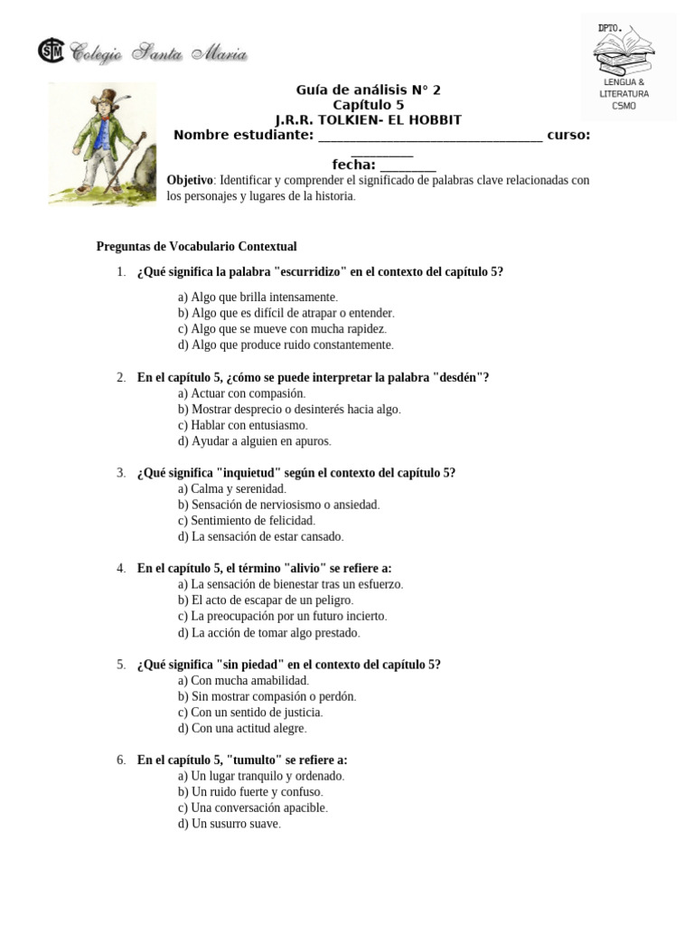 Guía de Análisis N2 El Hobbit | PDF | Bilbo Baggins | El Hobbit