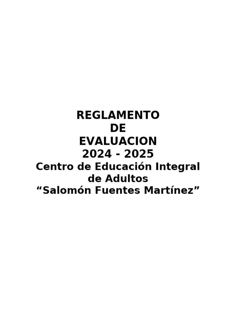 reglamento evaluacion salomon | PDF | Evaluación | Educación primaria