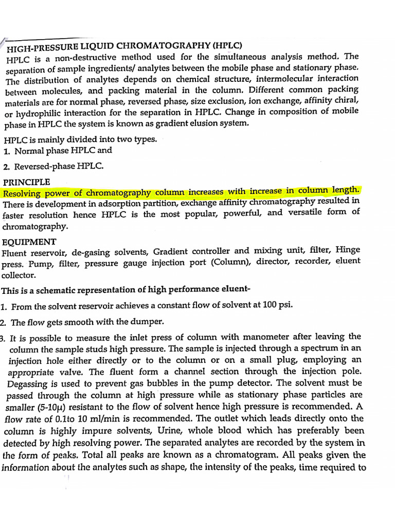 HPLC (05-07-24) Chemistry | PDF