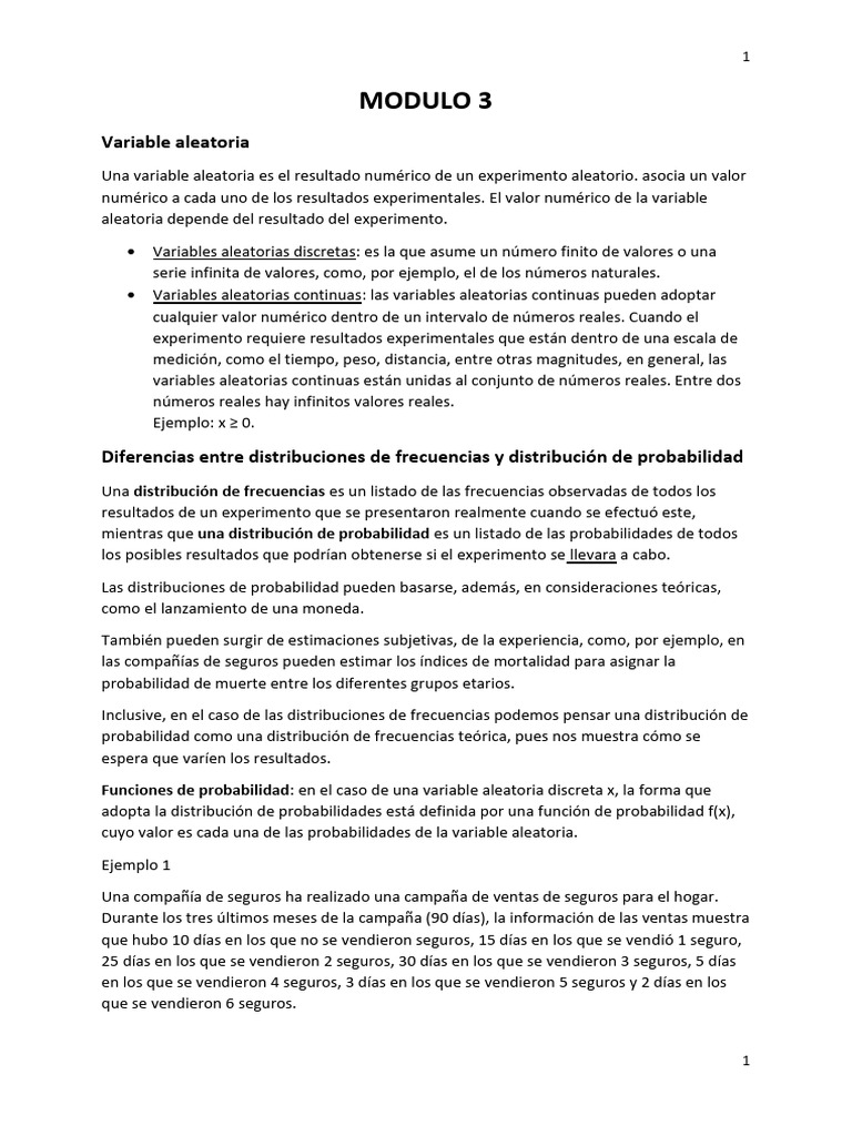 ESTADISTICA 1 M3 Y M4 | PDF | Distribución normal | Variable aleatoria