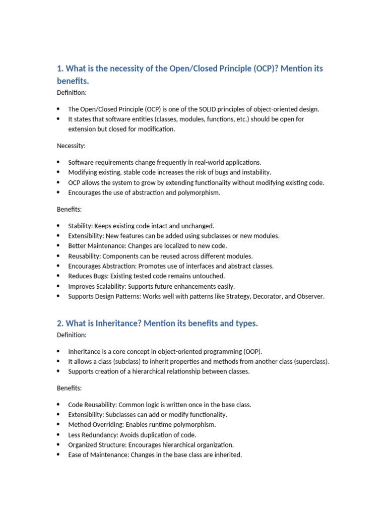 Oop Principles Srpocp Inheritance Pdf Inheritance Object Oriented Programming Class