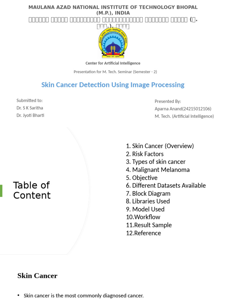 Skin Cancer Detection Aparna Anand 24215012106 | PDF | Skin Cancer ...