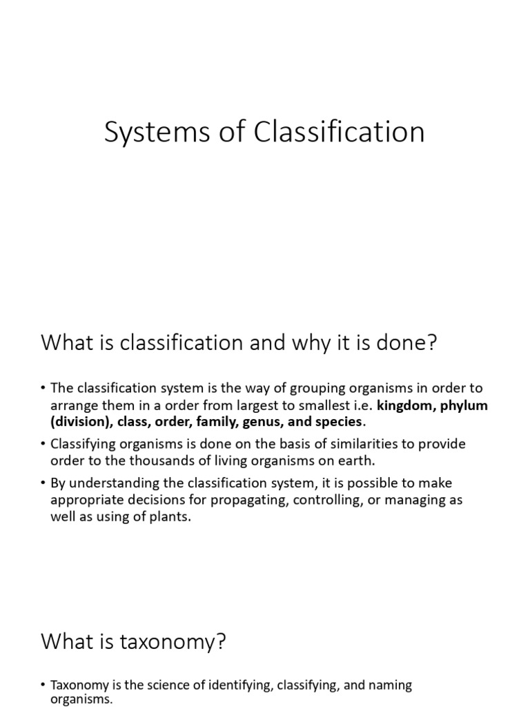 ,,system of Classification | PDF | Taxonomy (Biology) | Species