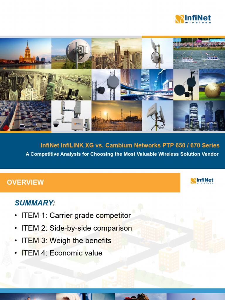 Infinet Infilink XG Vs Cambium Networks PTP 650 670 Series | PDF ...