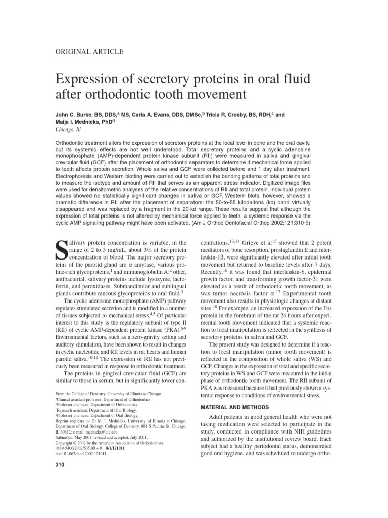 Expression of secretory proteins in oral fluid | PDF | Western Blot ...