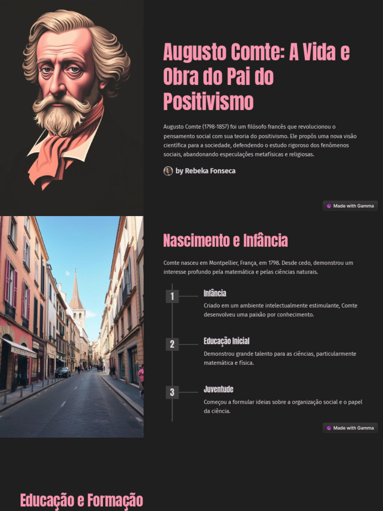 Augusto Comte A Vida e Obra Do Pai Do Positivismo | PDF | Sociologia | Positivismo