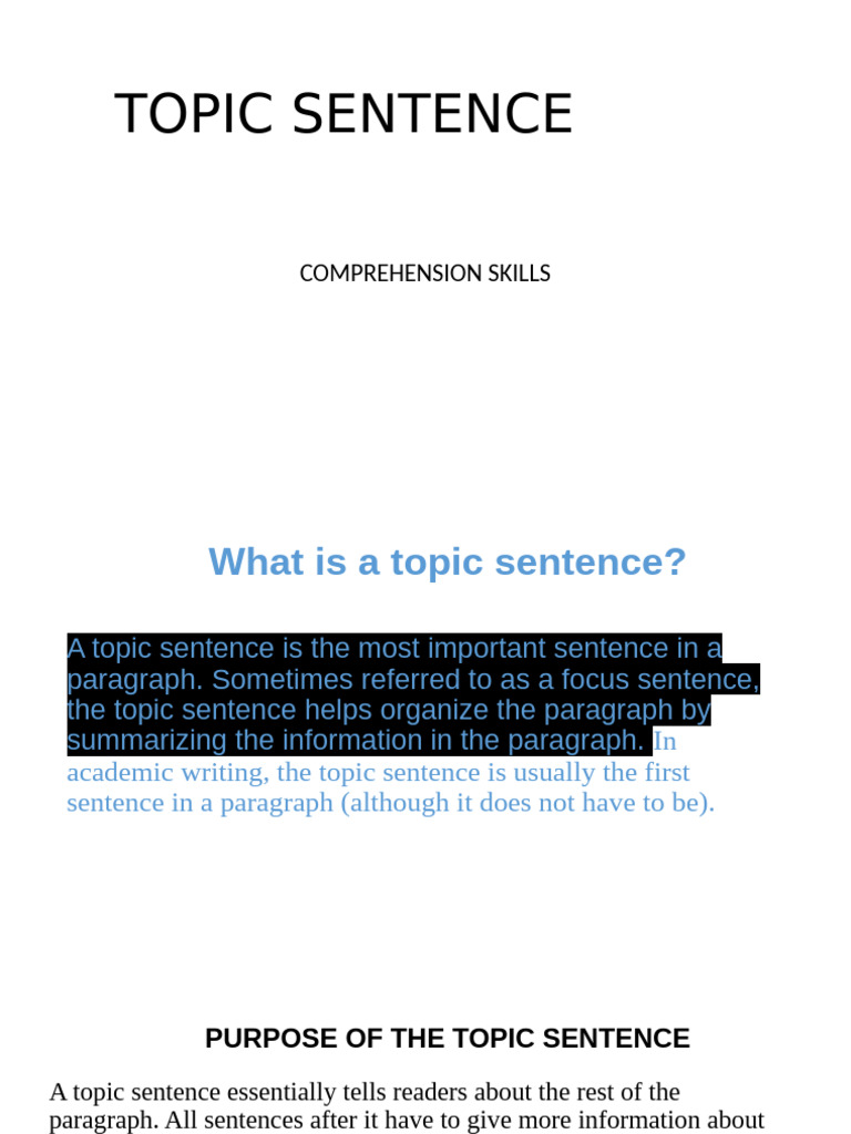 Understanding Topic Sentences in Writing | PDF | Cats | Paragraph