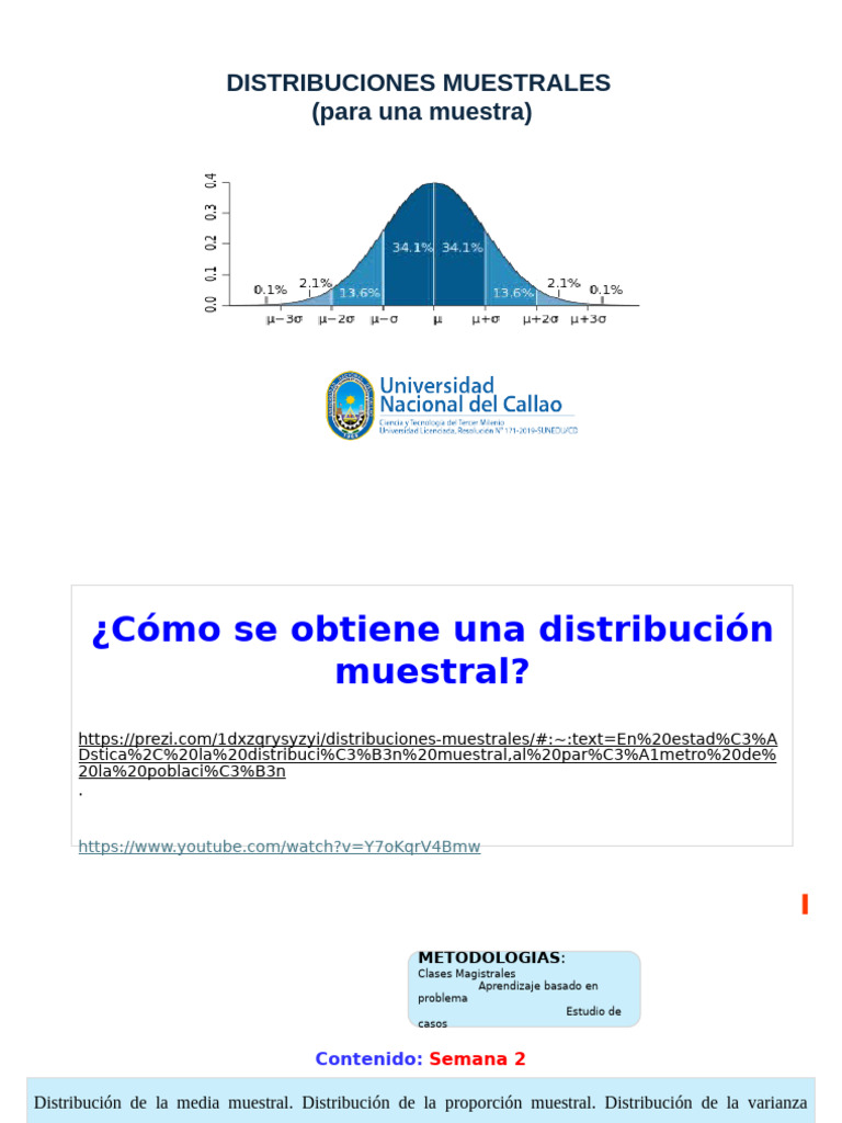 Distribuciones Muestrales | PDF | Teoría de la estimación | Muestreo (Estadísticas)