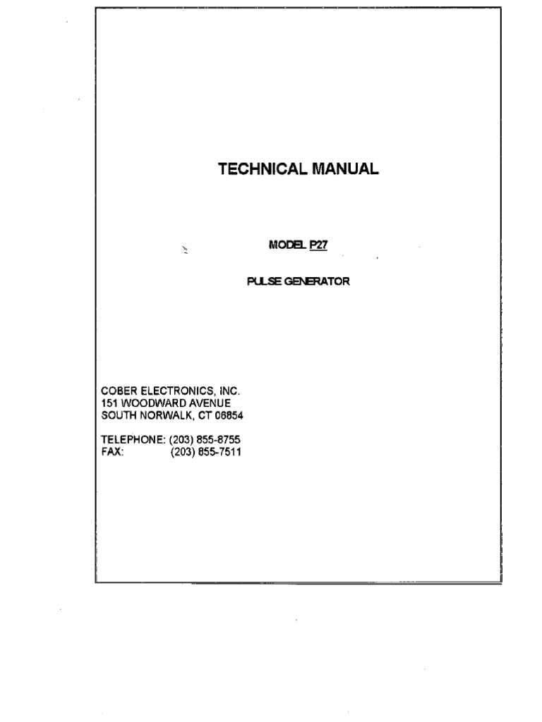 Cober Pulsegenerator p27 | PDF