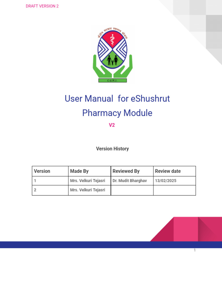 eShushrut User Manual: Pharmacy Module | PDF | Pharmacy | Medical ...