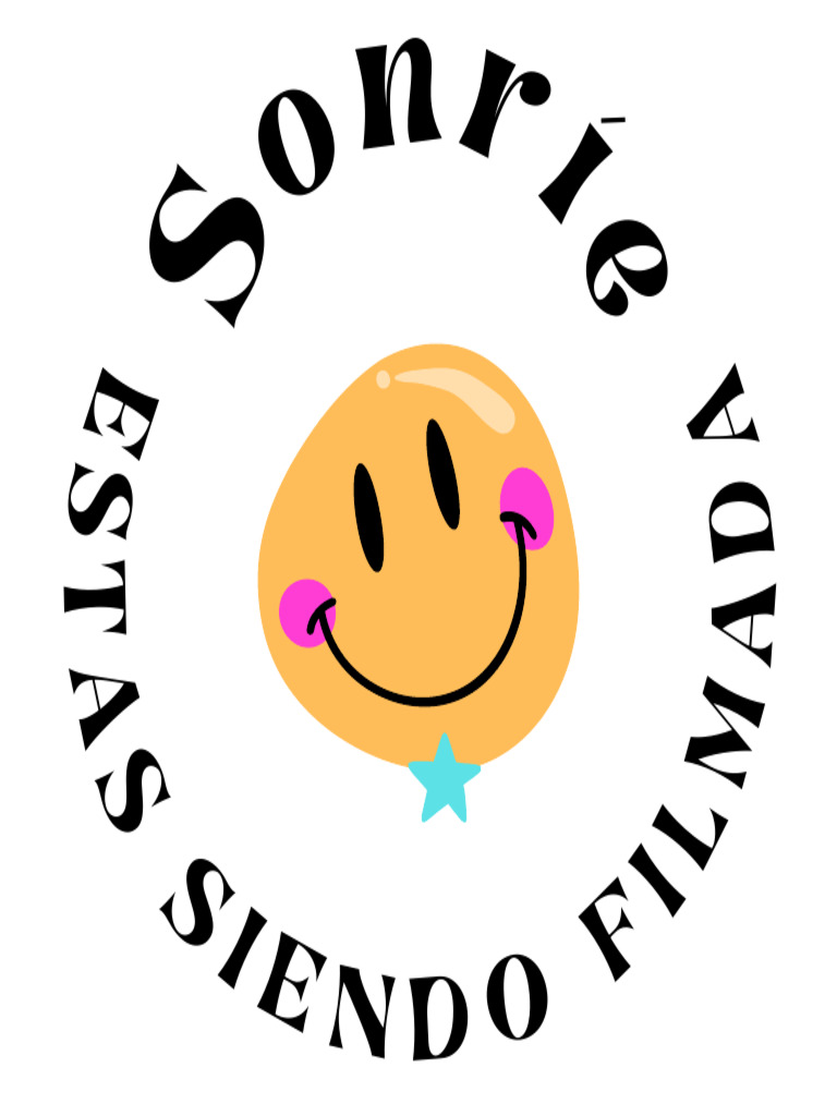 Sticker Sonrie Ilustrado Amarillo | PDF