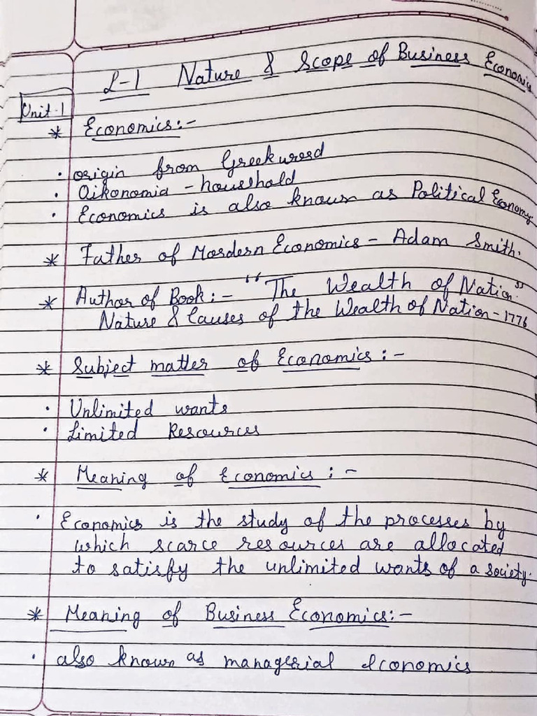 Chapter 1 Eco Notes | PDF