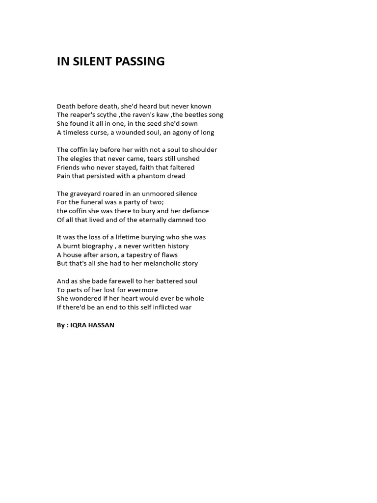 In Silent Passing | PDF