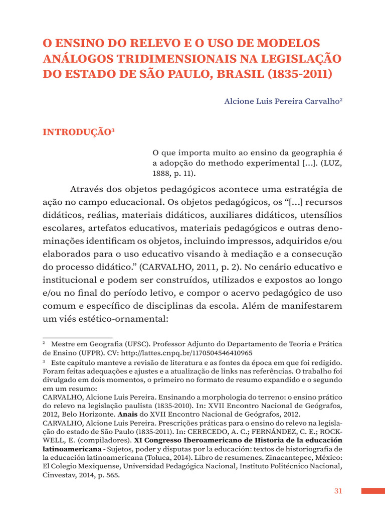 Ensino do Relevo em SP: Modelos Tridimensionais | PDF | Pedagogia | Alívio